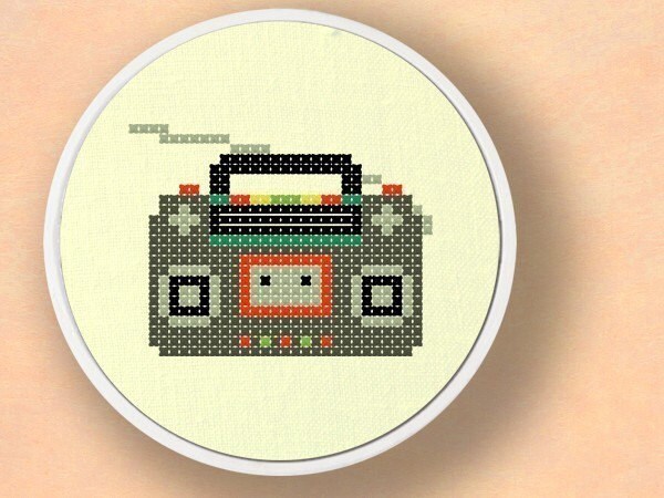 Radio Cross Stitch Pattern. Modern Simple Cute Counted Cross | Etsy