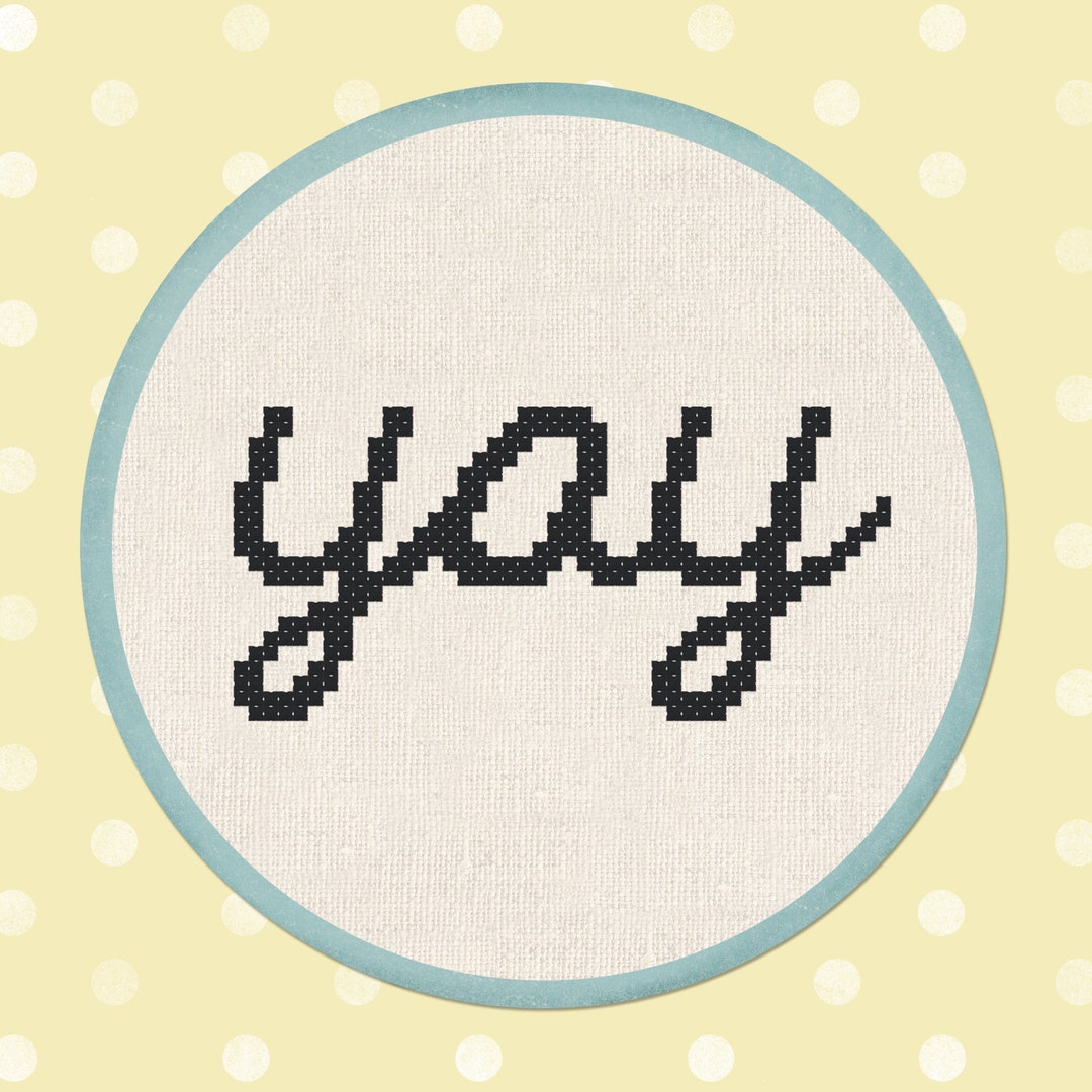 Lowercase Cursive Yay. Cross Stitch PDF Pattern Instant Download - Etsy
