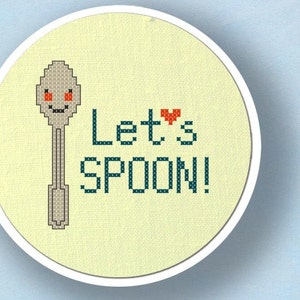 Let's Spoon. Pun Cross Stitch Pattern PDF File - Etsy