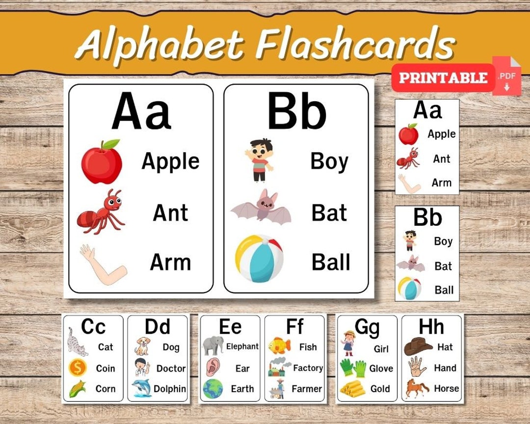 26 ABC Flash Cards, Educational Cards, A-Z Cards, Learn Abcs, Alphabet ...