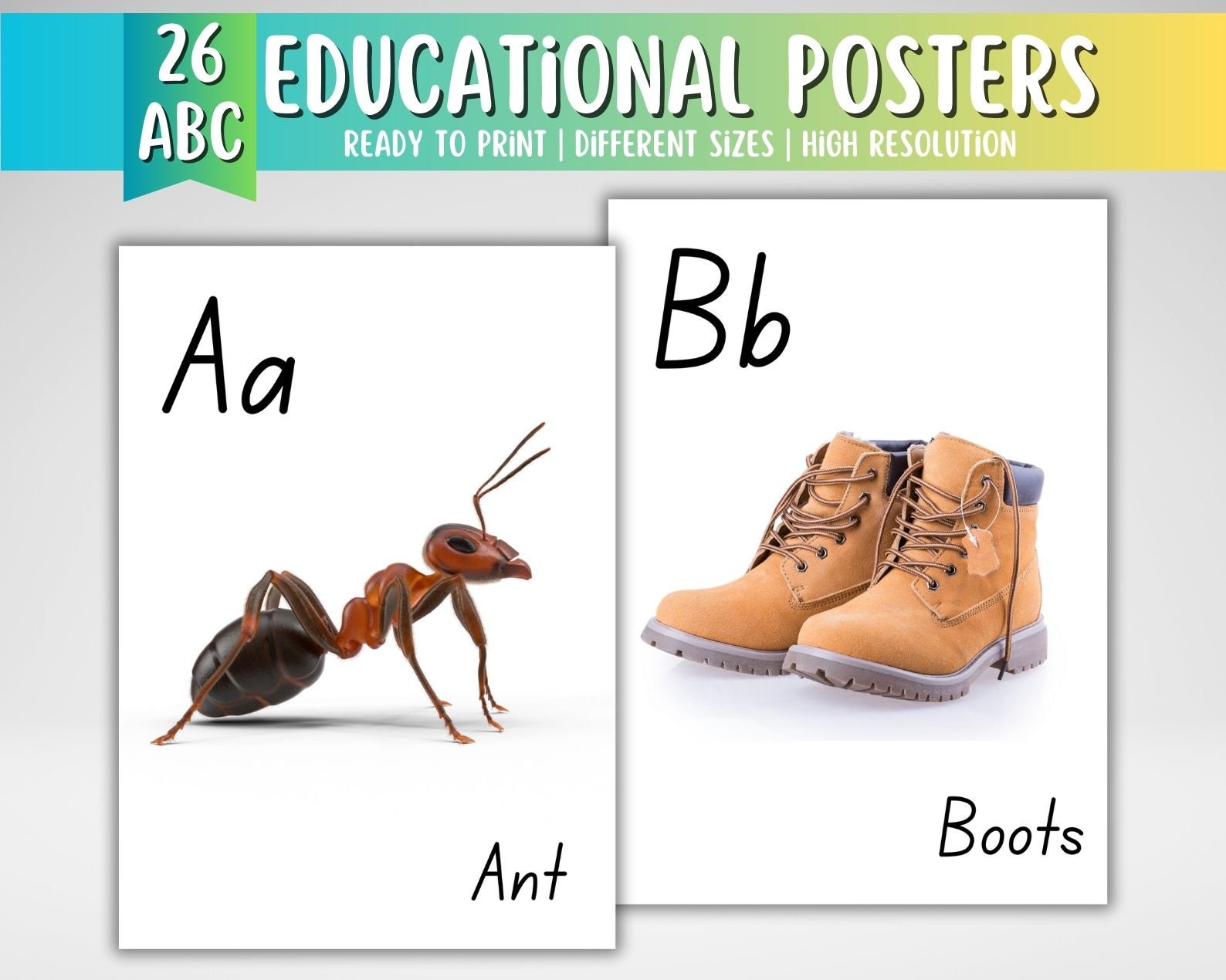 Alphabet Poster for Classroom Wall, Large Format for Classroom Use ...
