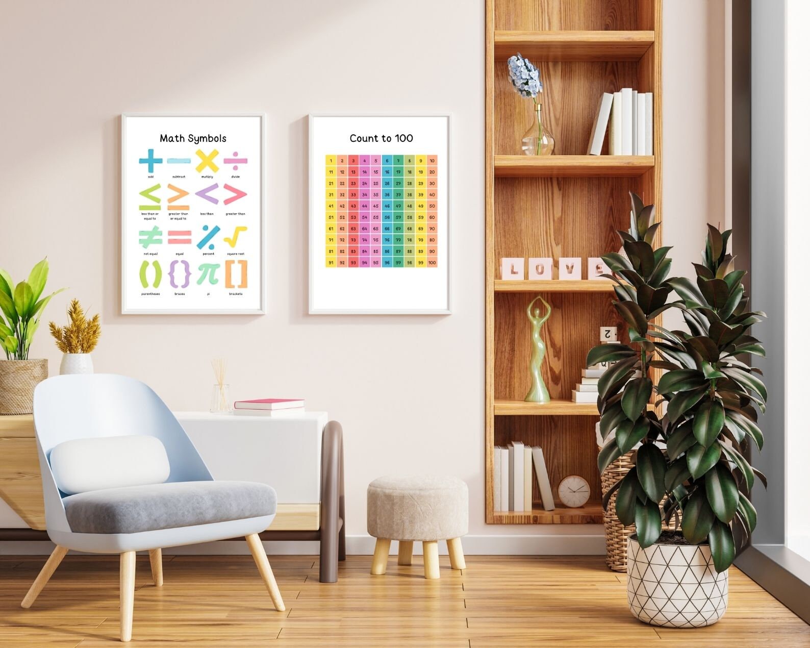 Set of 8 Educational Math Posters, Toddlers Posters, Math Posters ...