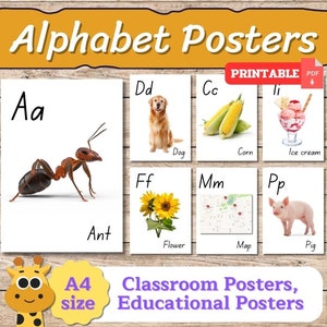 Alphabet Poster for Classroom Wall, Large Format for Classroom Use ...