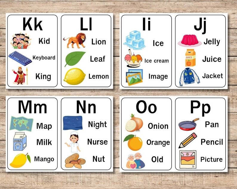26 ABC Flash Cards, Educational Cards, A-Z Cards, Learn Abcs, Alphabet ...