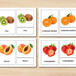 Flashcards for Kids, Fruits (real Pictures), Fruits Cards, Montessori ...