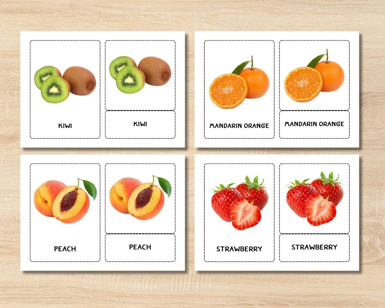 Flashcards for Kids, Fruits (real Pictures), Fruits Cards, Montessori ...