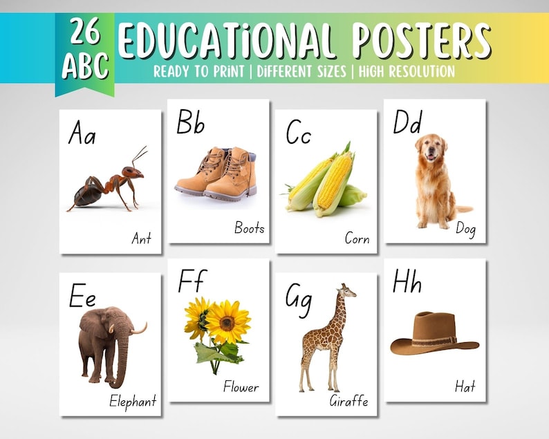 Alphabet Poster for Classroom Wall, Large Format for Classroom Use ...