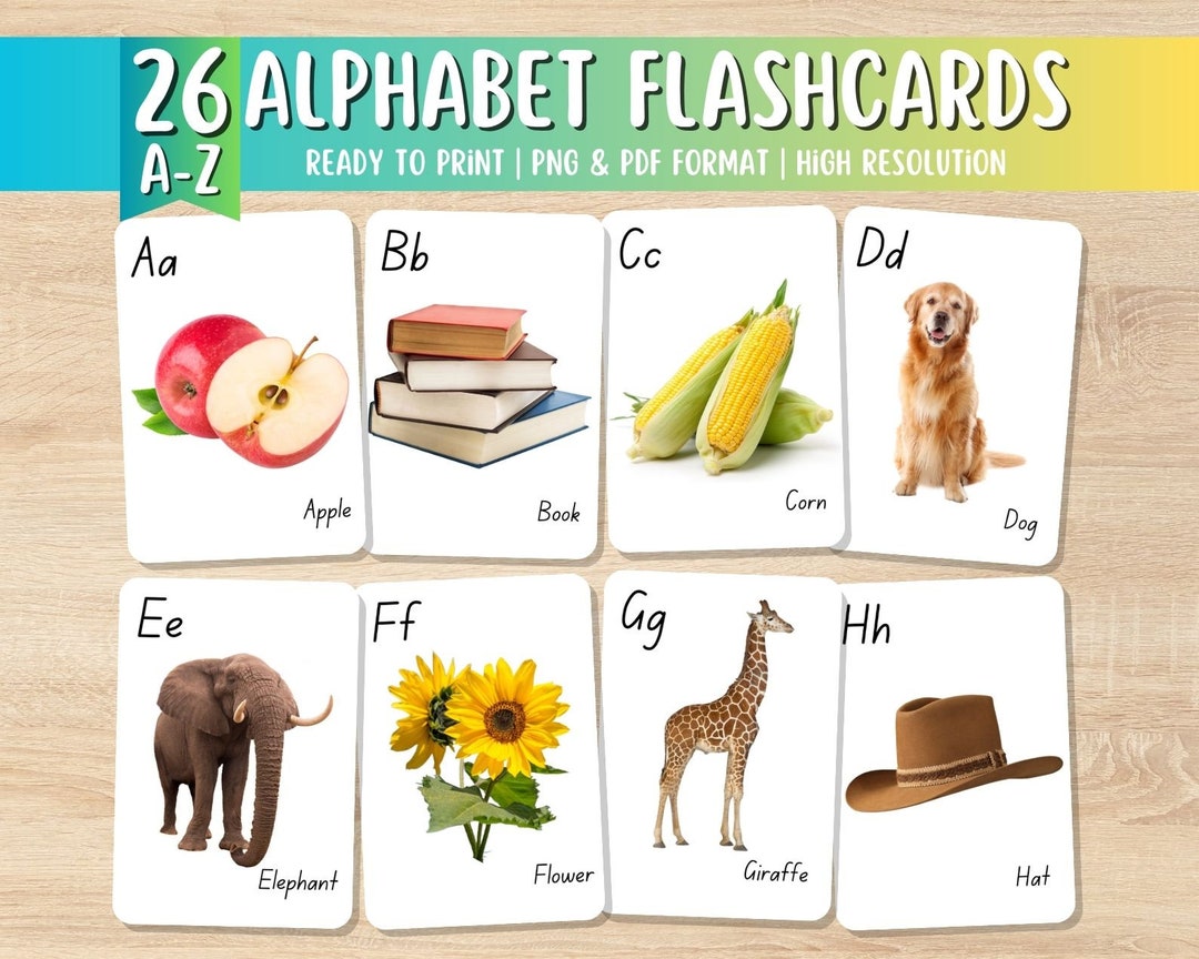 Alphabet Flashcards, Flashcards for Kids, Educational Printable Cards ...