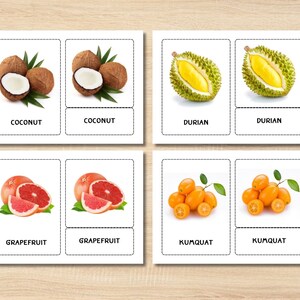 Flashcards for Kids, Fruits (real Pictures), Fruits Cards, Montessori ...