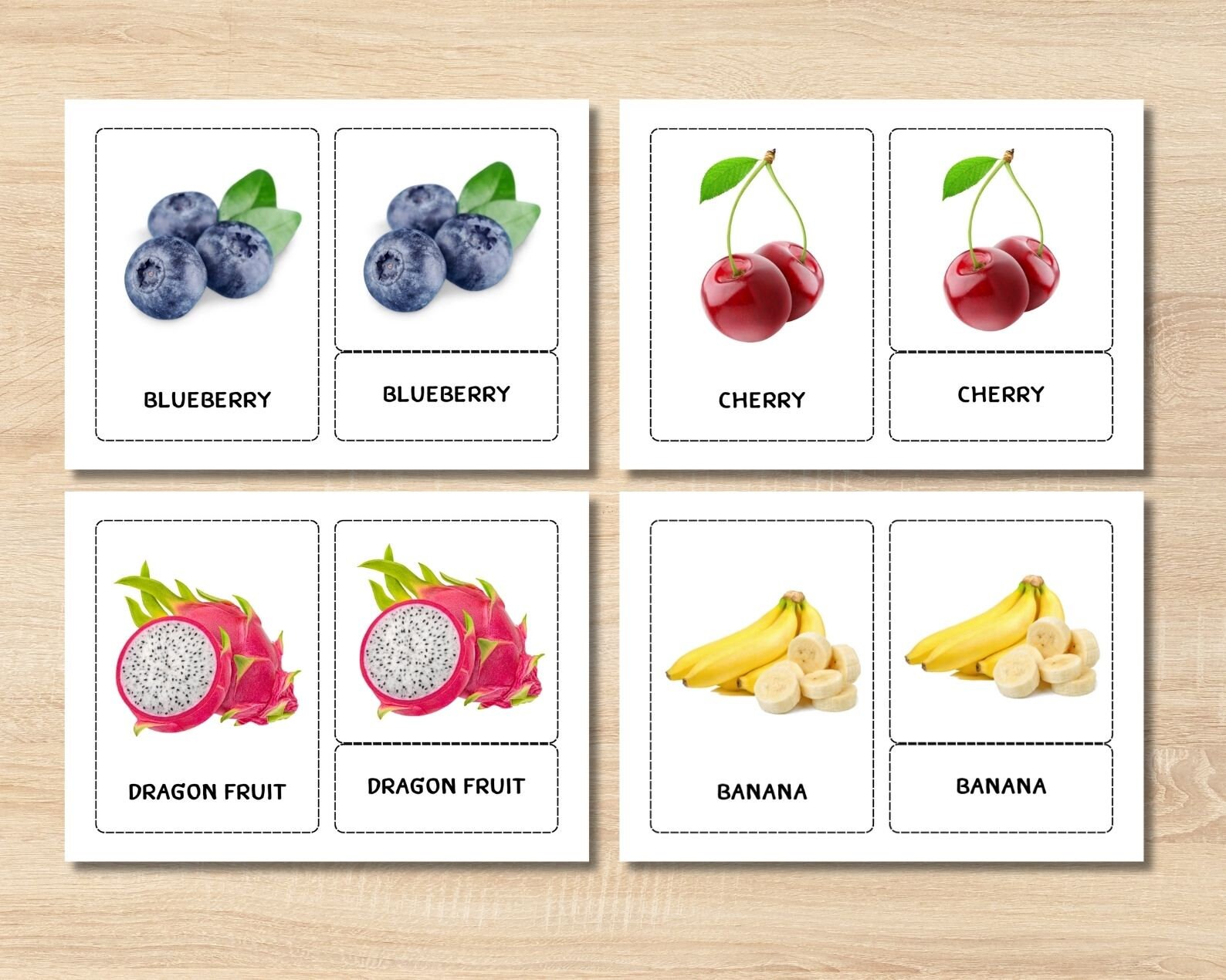 Flashcards for Kids, Fruits (real Pictures), Fruits Cards, Montessori ...