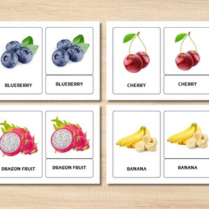 Flashcards for Kids, Fruits (real Pictures), Fruits Cards, Montessori ...