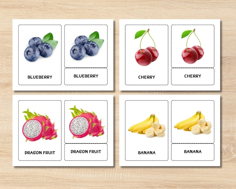 Flashcards for Kids, Fruits (real Pictures), Fruits Cards, Montessori ...