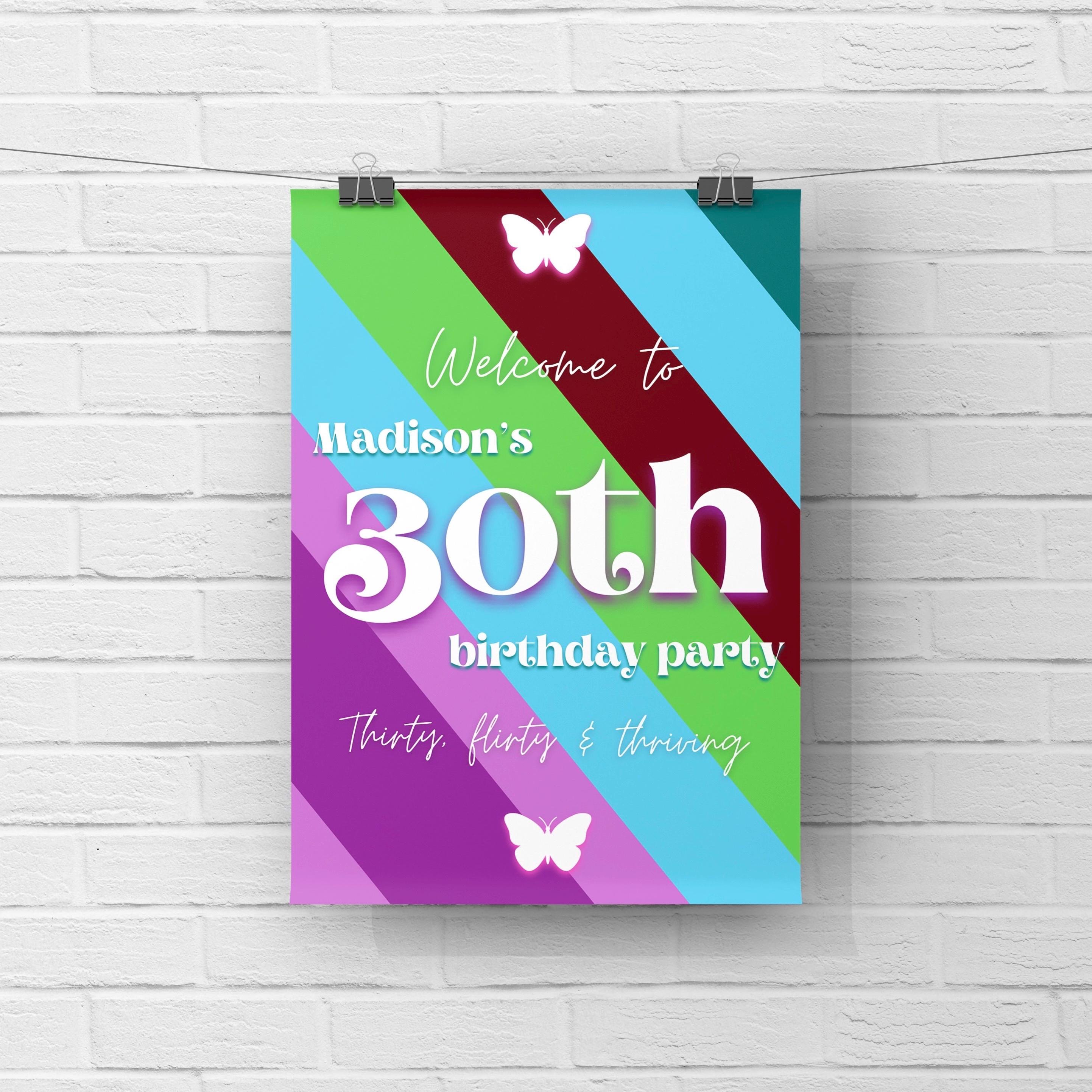 Thirty, Flirty & Thriving Birthday Party Sign | 13 Going on 30 Party ...