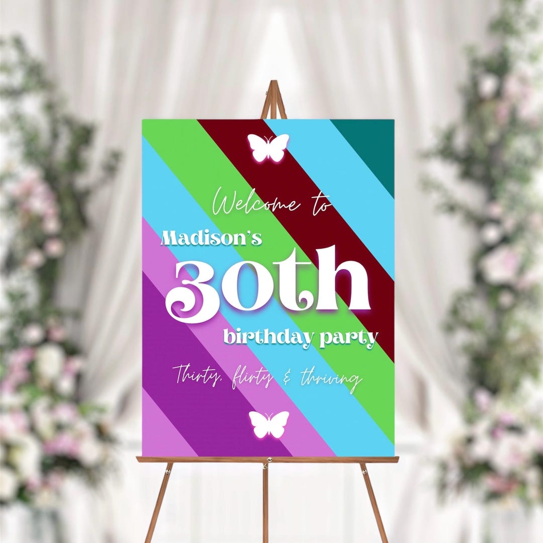 Thirty, Flirty & Thriving Birthday Party Sign | 13 Going on 30 Party ...