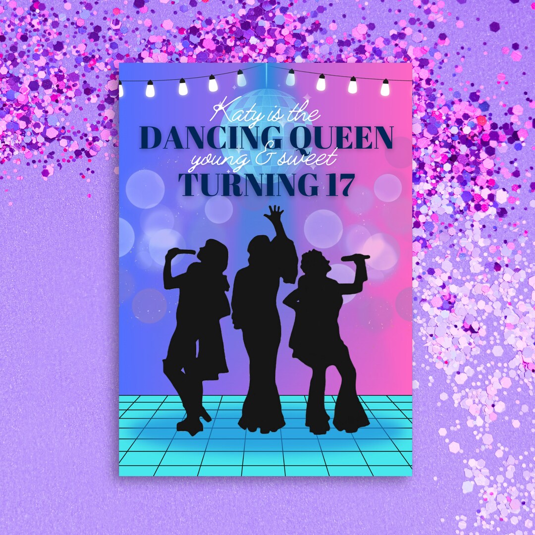 Dancing Queen Birthday Invitation Editable Mamma Mia Birthday Party ...