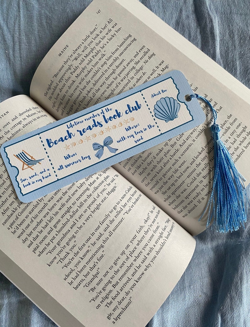 Beach Reads Book Club Bookmark, Beachy Bookmark - Etsy