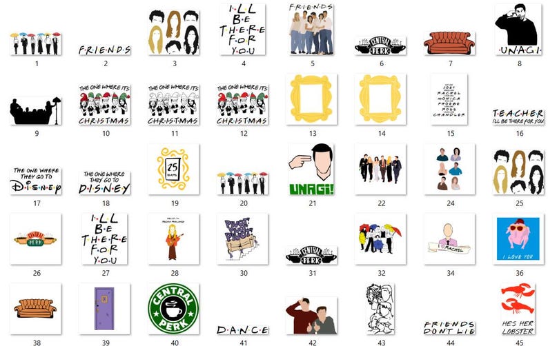 Friends TV Show Art for Cricut and Other Designs - Etsy