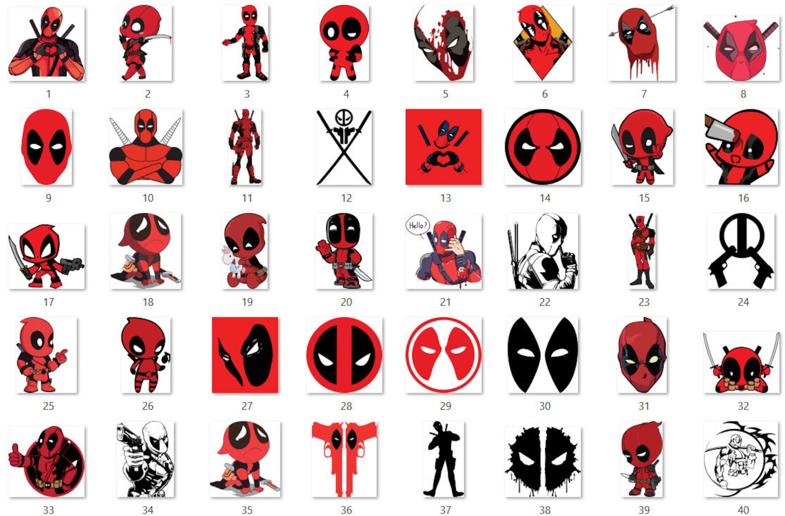 Deadpool Art for Cricut and Other Designs - Etsy