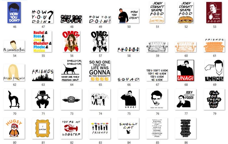 Friends TV Show Art for Cricut and Other Designs - Etsy