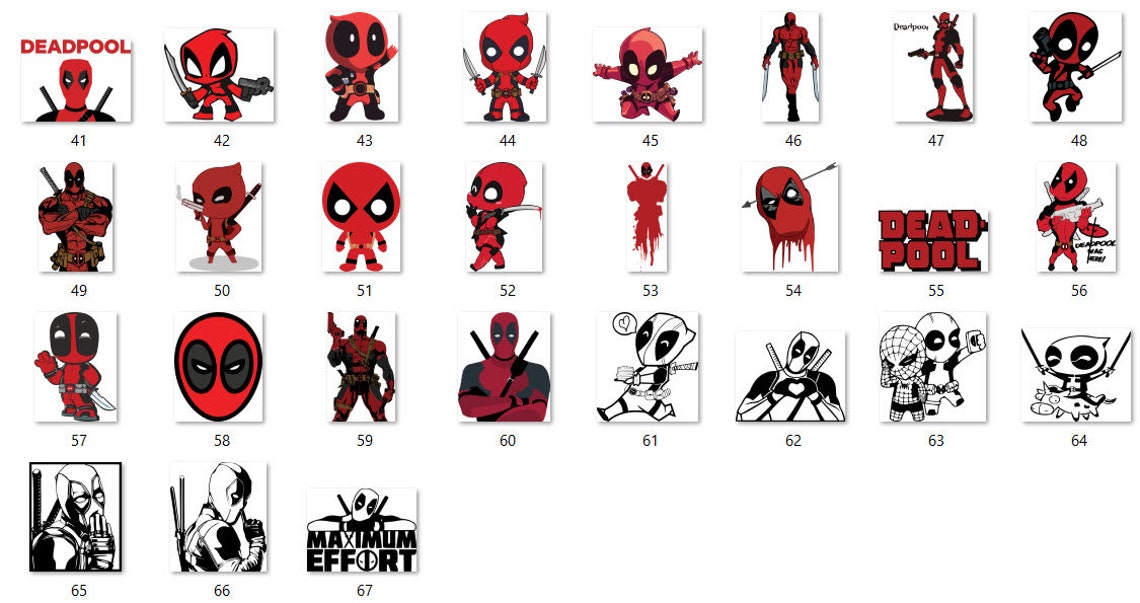 Deadpool Art for Cricut and Other Designs - Etsy