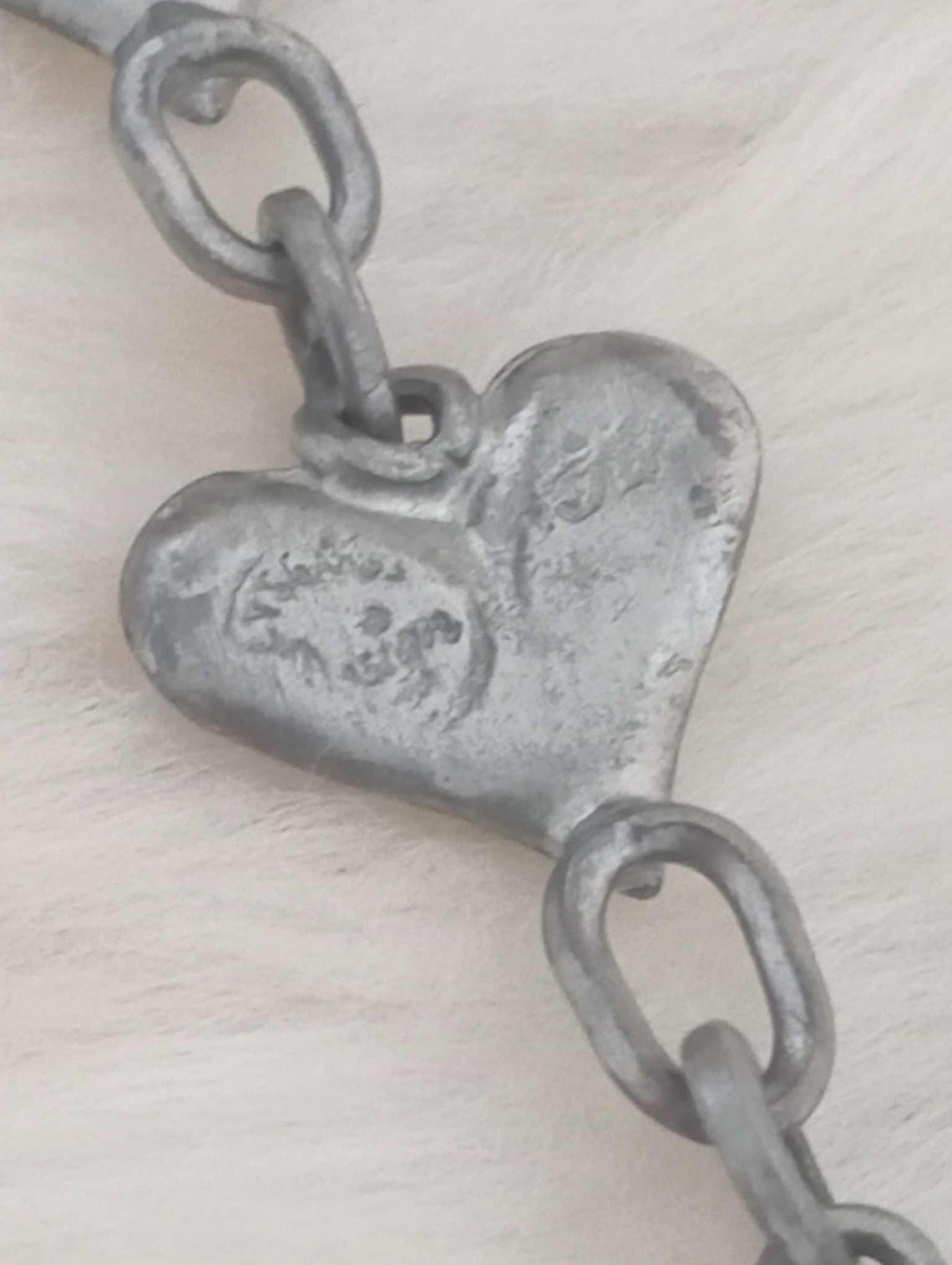 Danish Lysgaard Design Pewter Heart Toggle Tin Bracelet - Etsy