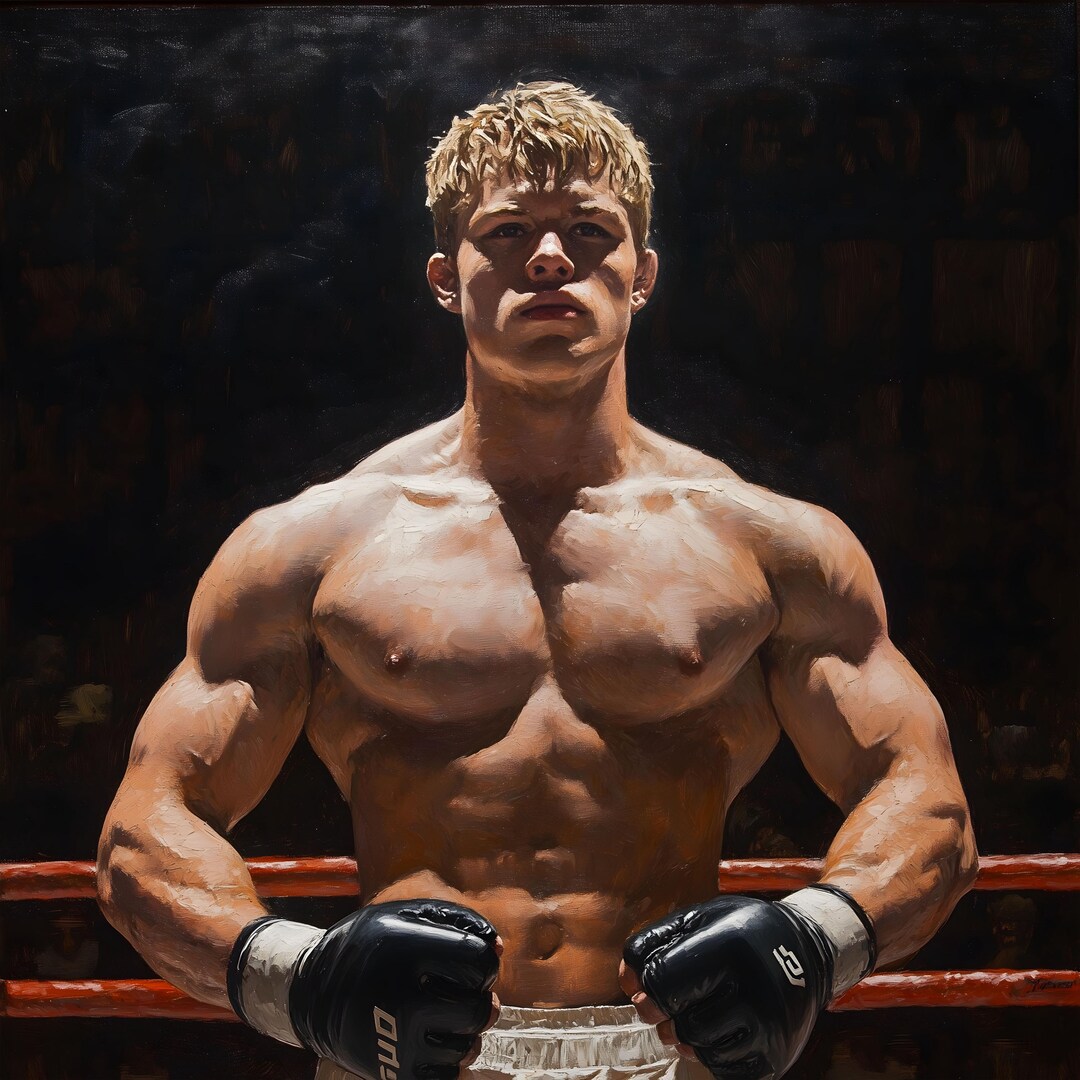 Wrestler 30 Vintage Male Art Digital Print. Male Painting, Gay Wall Art ...