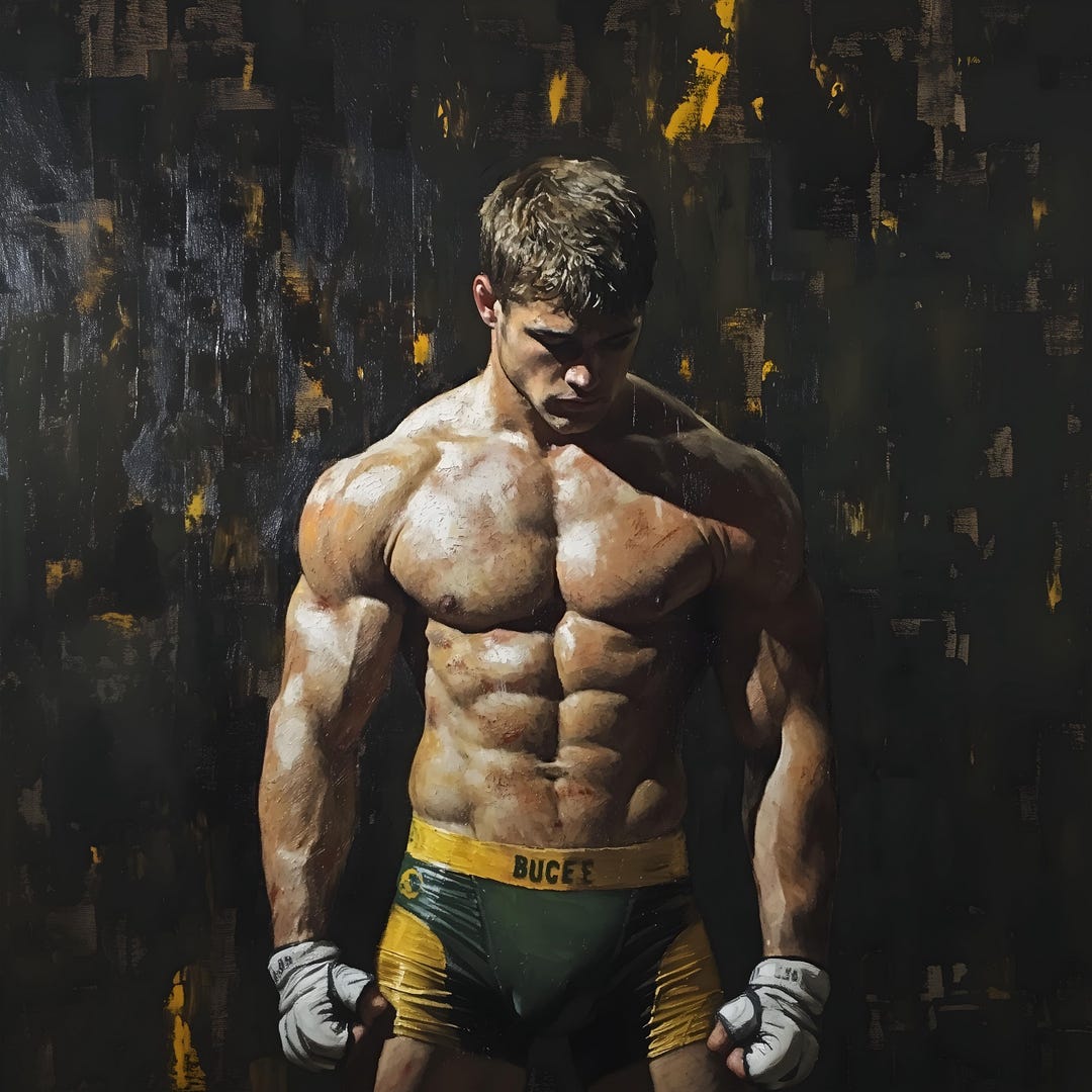 Wrestler 11 Vintage Male Art Digital Print. Male Painting, Gay Wall Art ...