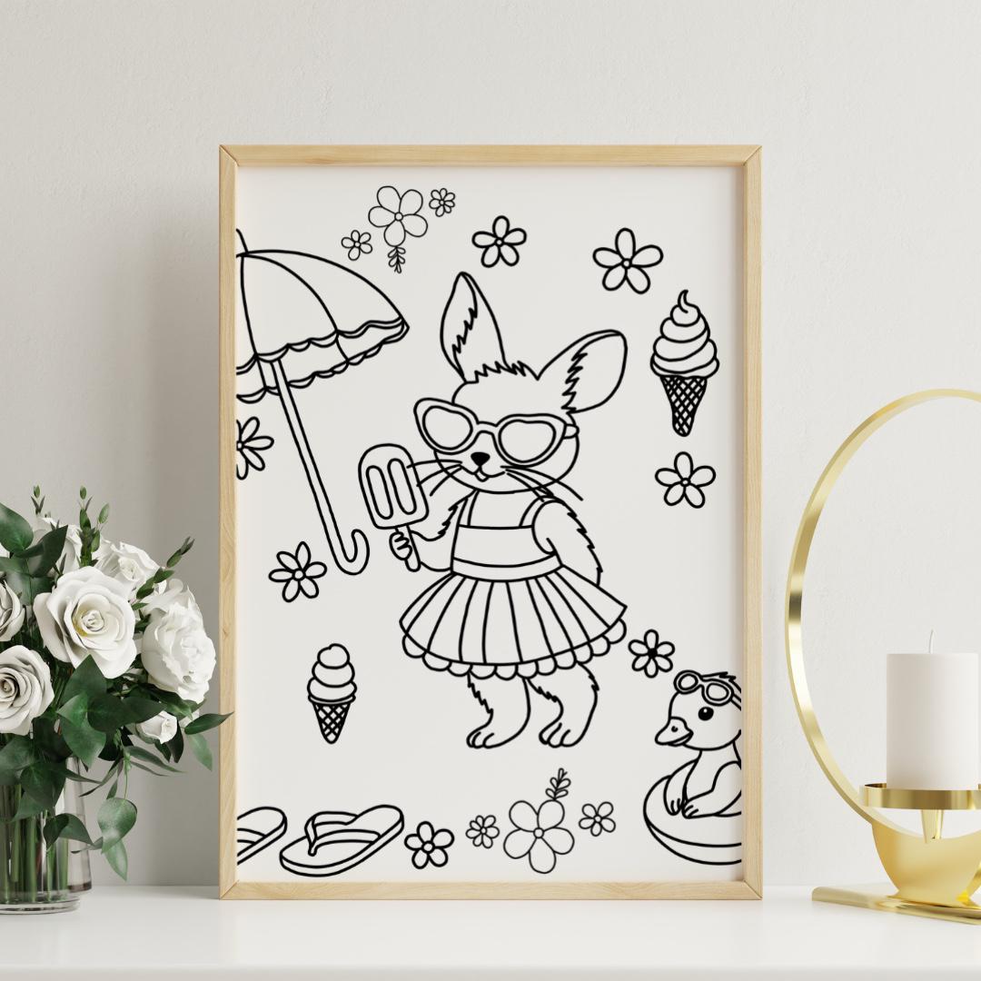 Summer Edition Printable Animal Coloring Pages - Etsy