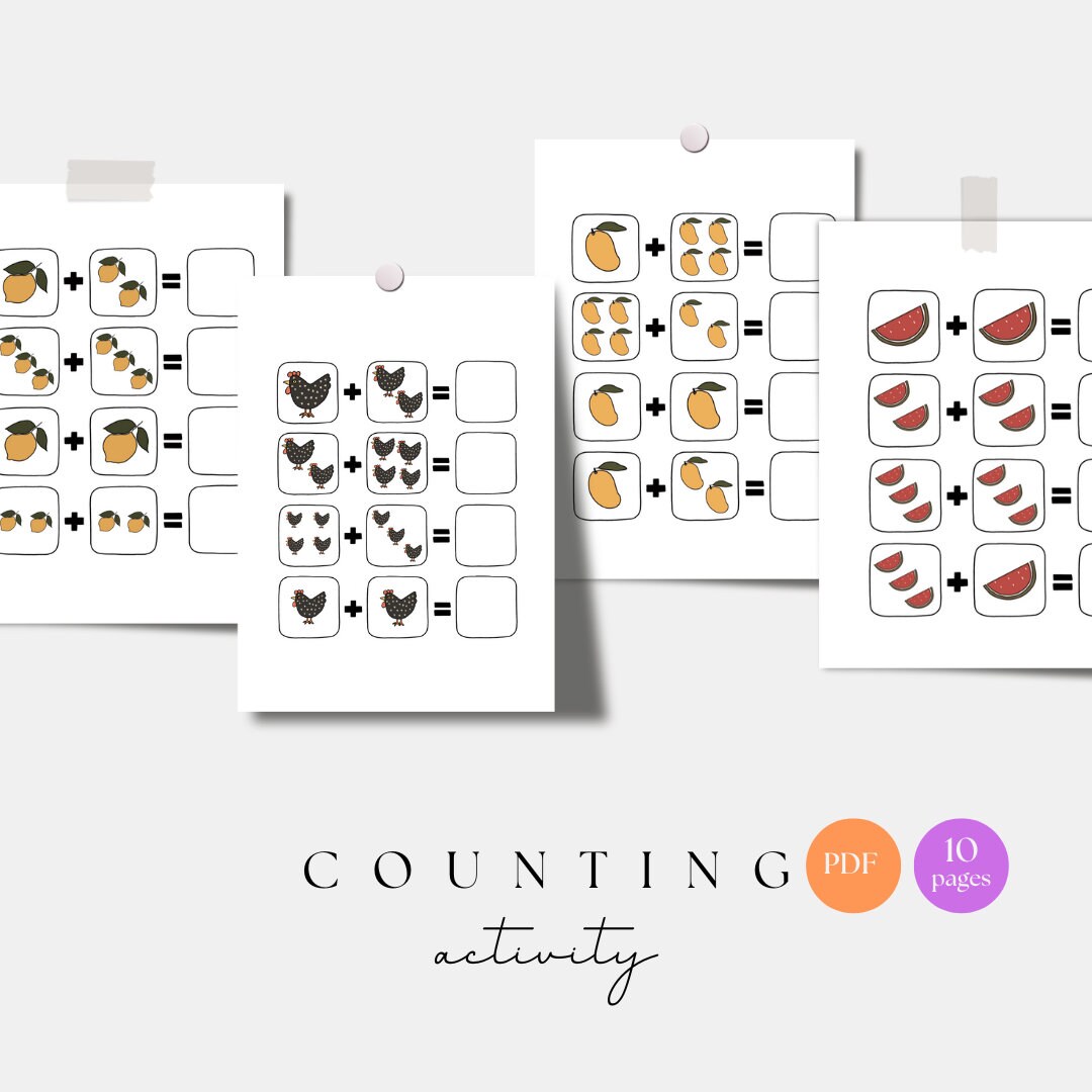 Math Counting Worksheet: My First Math Steps - Etsy