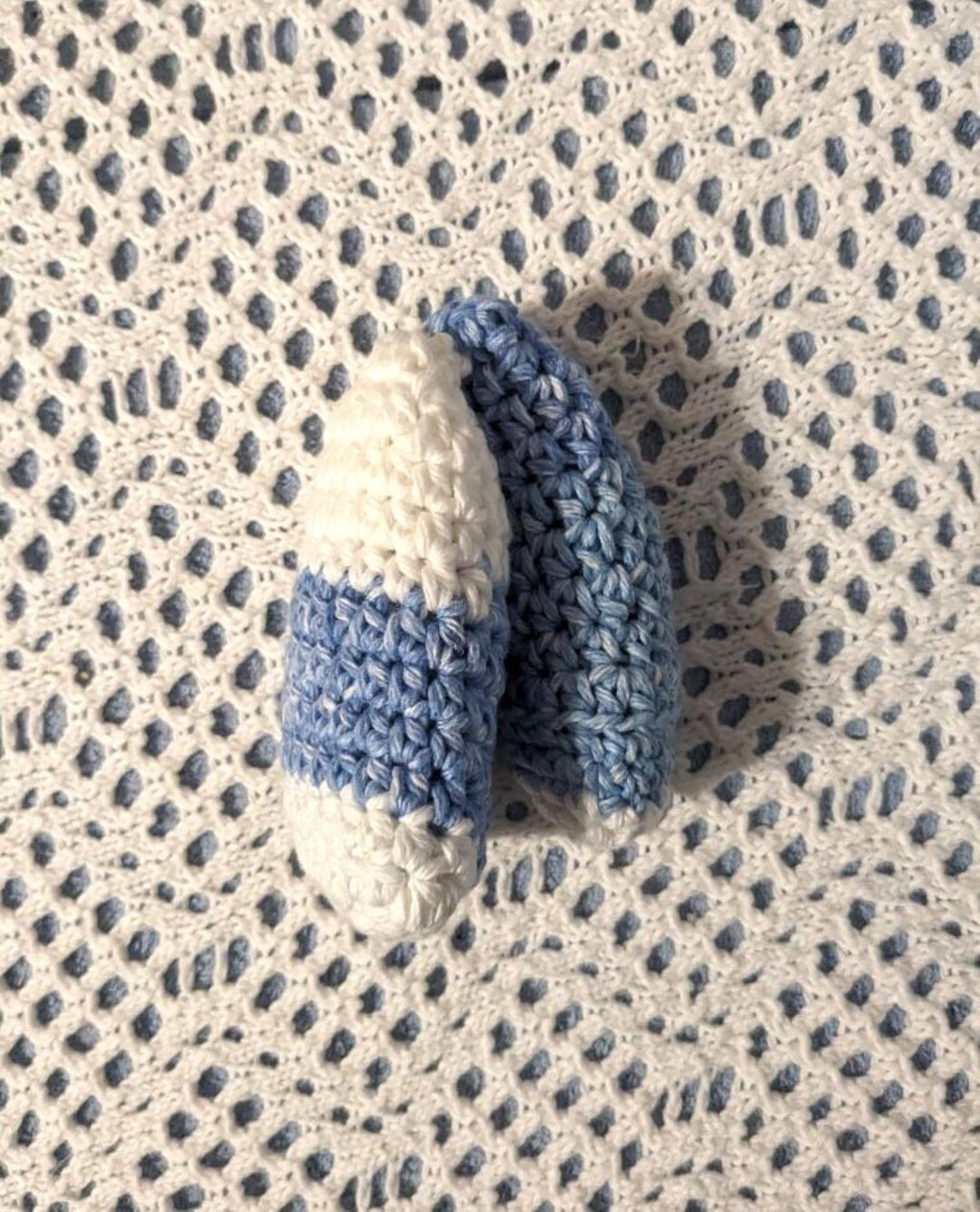 Cotton Crochet Stuffed Packer 5 Inches Blue and White - Etsy