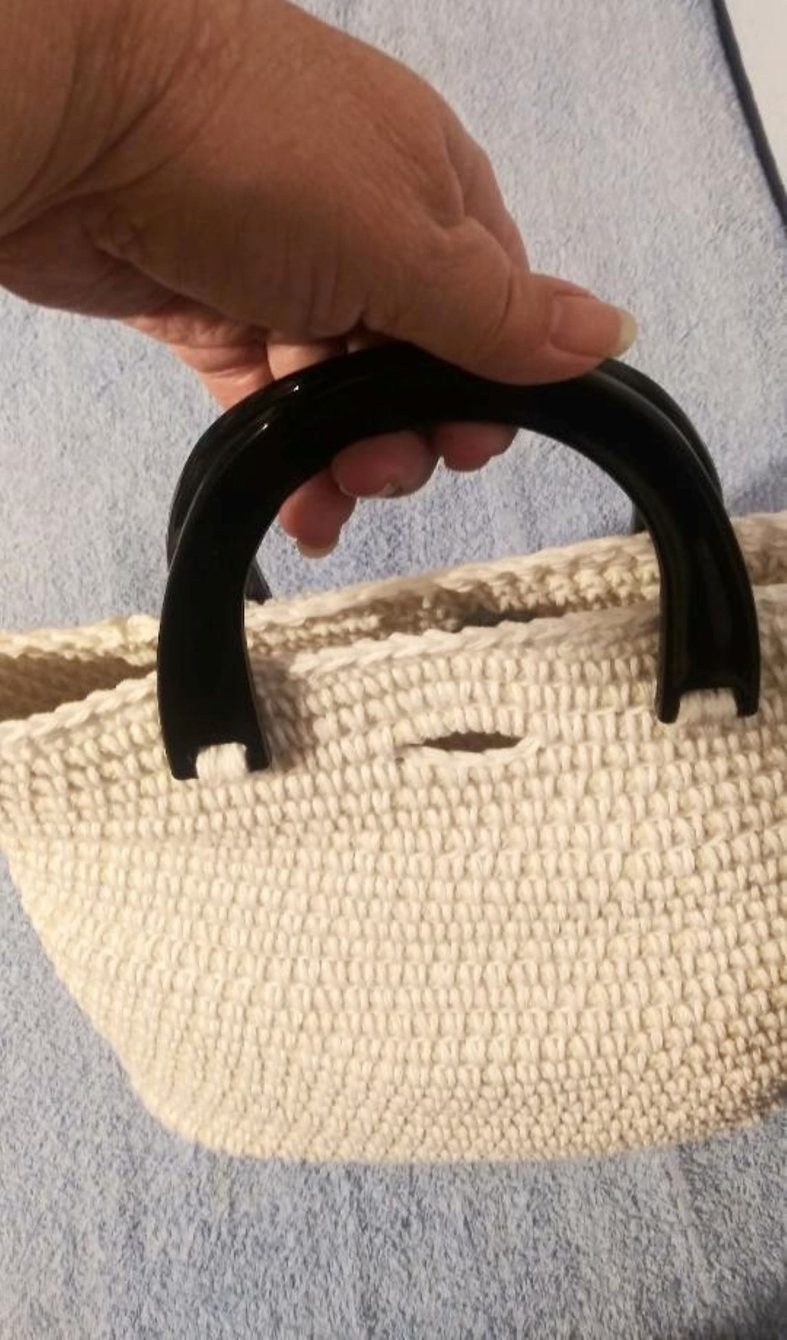 Heavy Duty Bag With Handles Button Closure Cotton Yarn and - Etsy