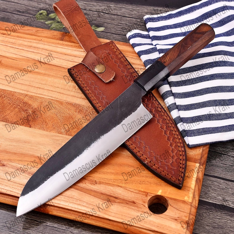 Hand Forged D2 Steel Serbian Cleaver Knife With Leather Sheath ...