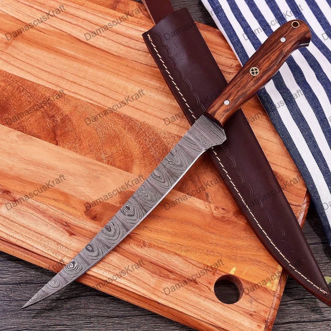 Personalized Handmade Damascus Steel Fillet Knife Handmade Kitchen ...