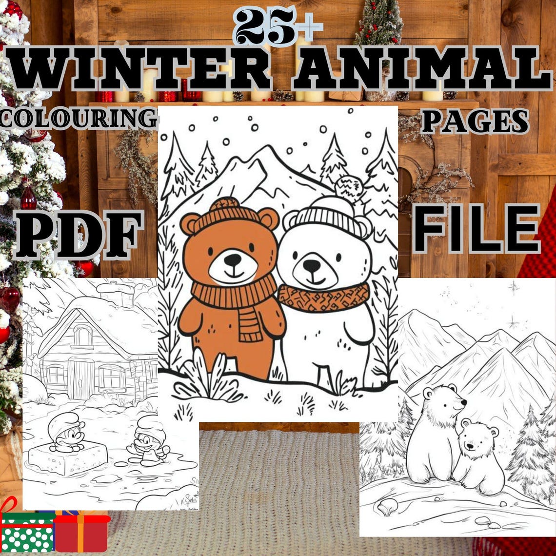 25+ Kids Wintercristmas Coloring Page | Instant Download I Printable ...