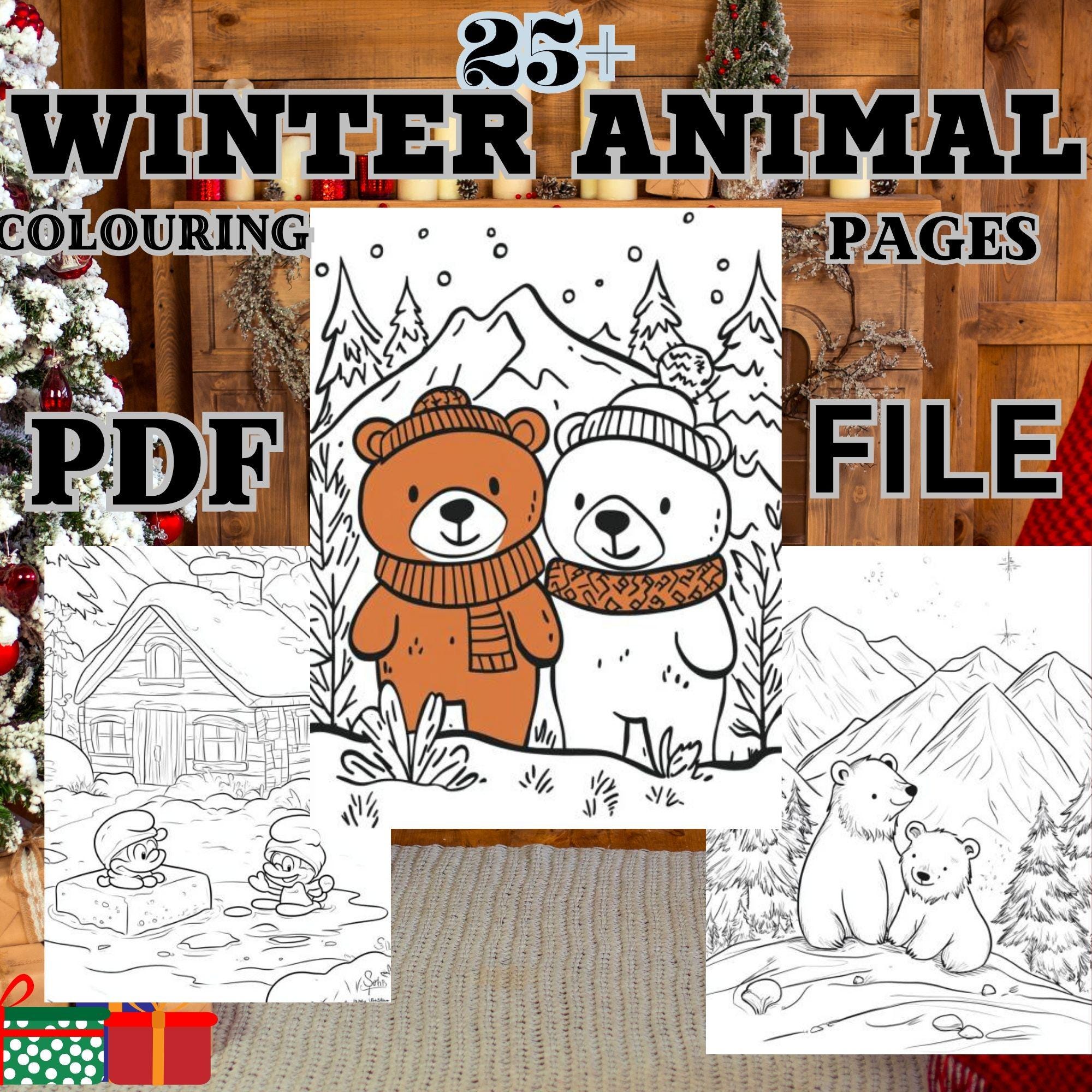 25+ Kids Wintercristmas Coloring Page | Instant Download I Printable ...