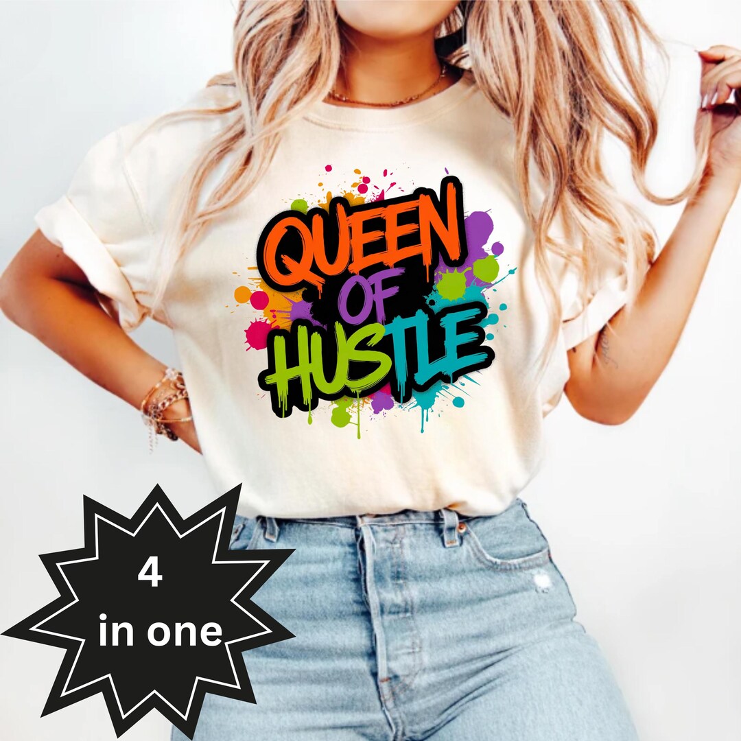 Queen of Hustle Png Sublimation Design Download, Graffiti Style Png ...