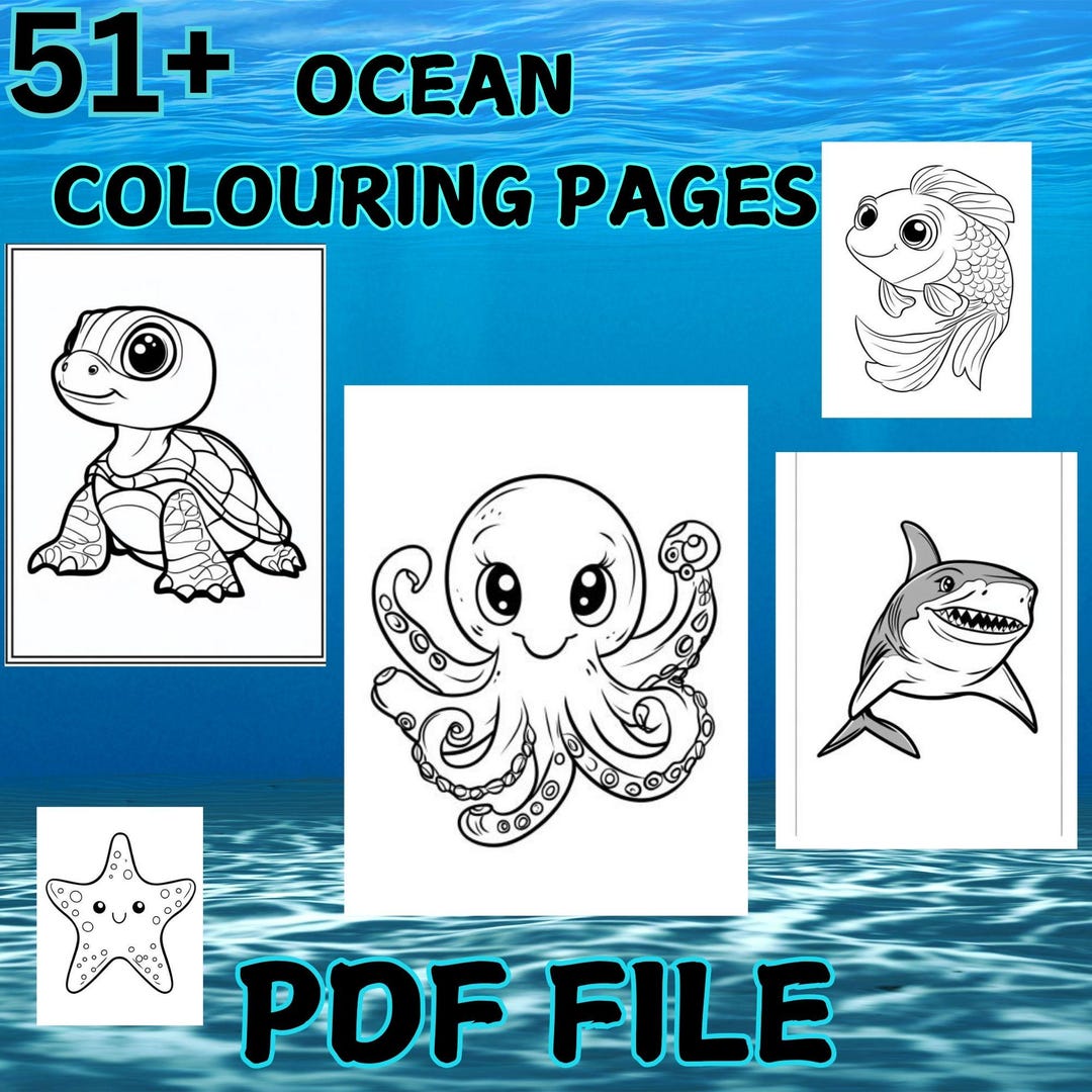 51 Ocean Animals Coloring Pages for Kids Toddlers Preschoolers ...