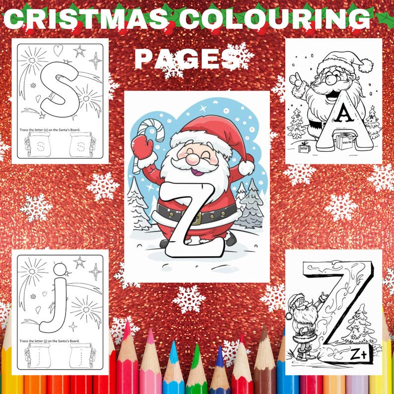 100 Cristmas Alphabet Coloring Pages for Kids Boys and Girls 100 ...