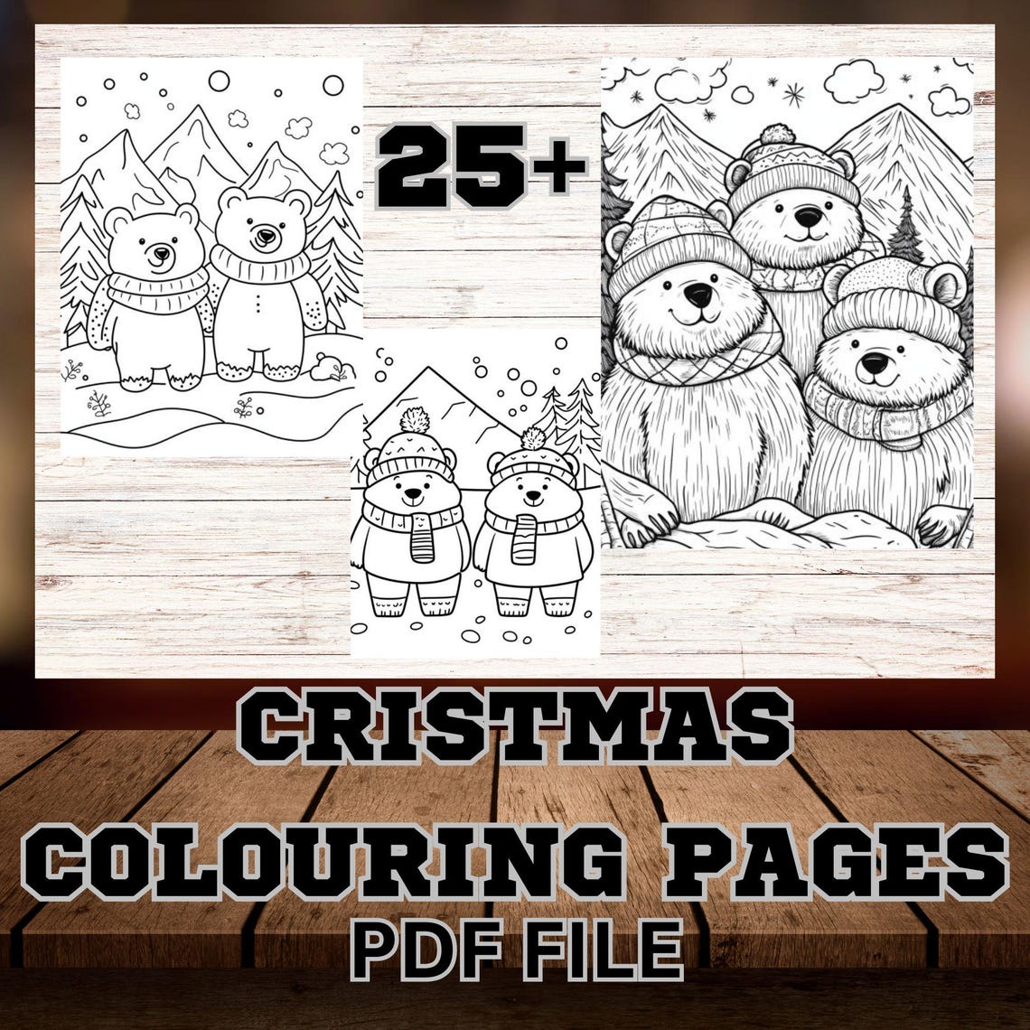 25 Cristmas Coloring Page Instant Download I Printable Coloring Sheet I ...