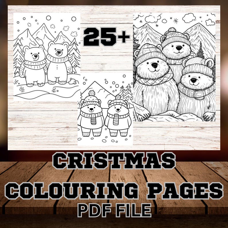 25 Cristmas Coloring Page Instant Download I Printable Coloring Sheet I ...
