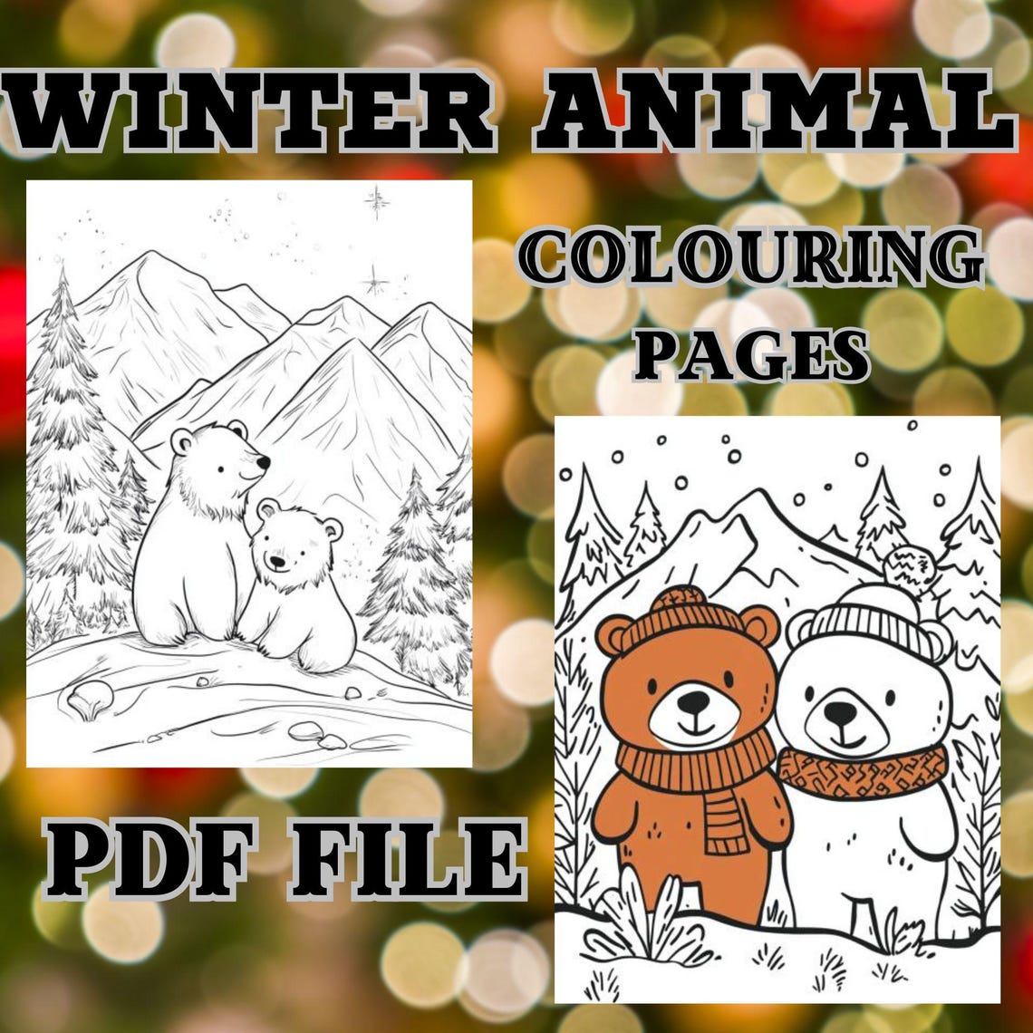 25+ Kids Wintercristmas Coloring Page | Instant Download I Printable ...