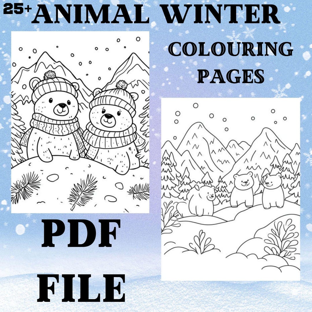 25 Kids Winter Coloring Page Instant Download I Printable Coloring ...