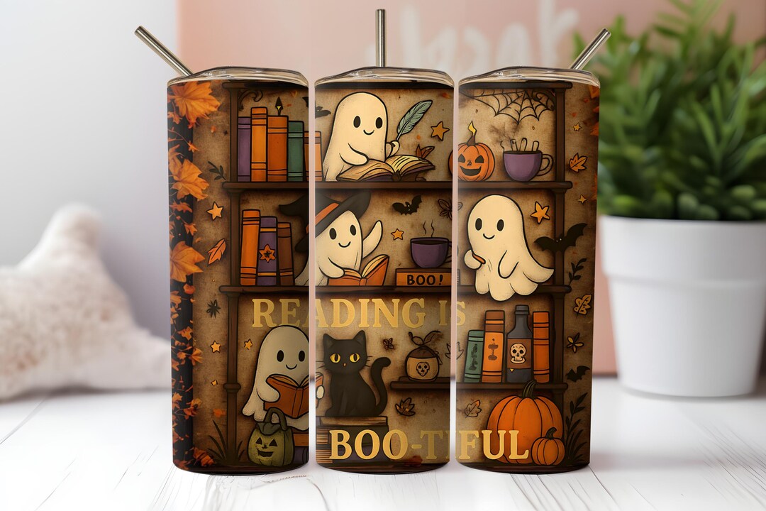Reading is Boo-tiful PNG | Cute Halloween Ghosts and Books Sublimation ...