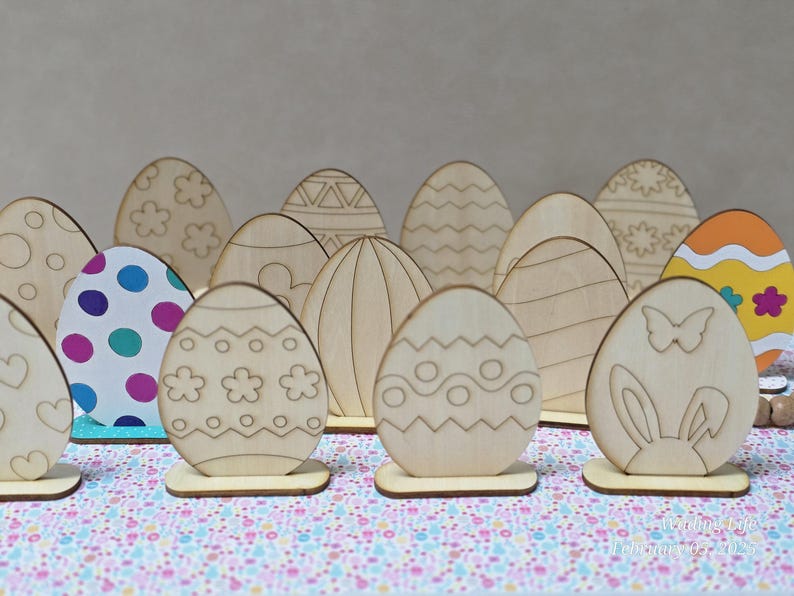 DIY Wooden Easter Egg Kits, Color Your Own Eggs With the Included Paint ...