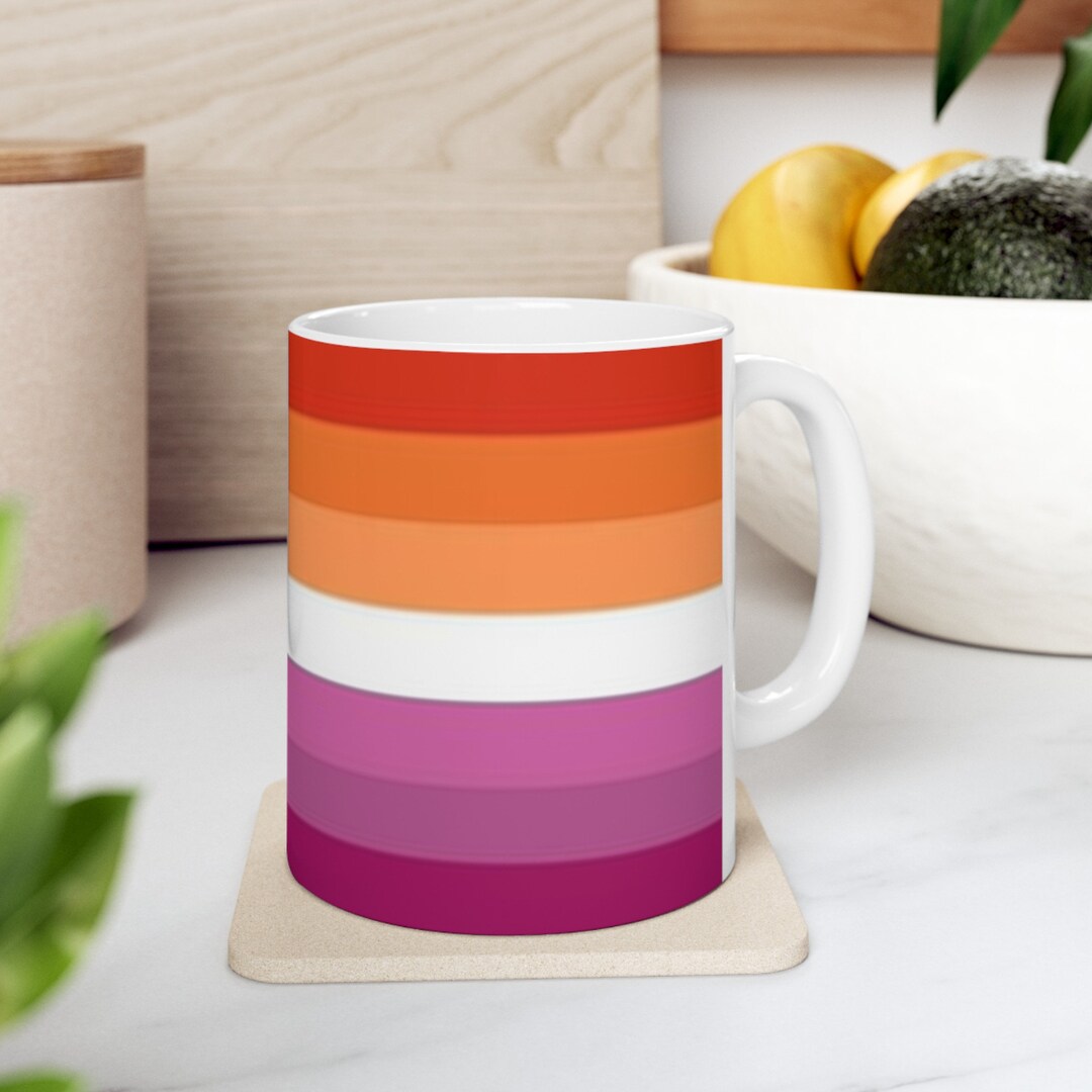 Lesbian Pride Flag Mug Pride Month Pride Collection LGBT Gifts Coffee ...