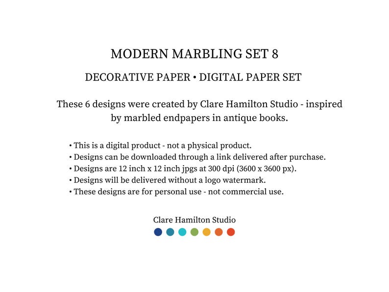 Modern Marbling Paper Set 8 Paper Craft Projects Decorative Papers Wall ...