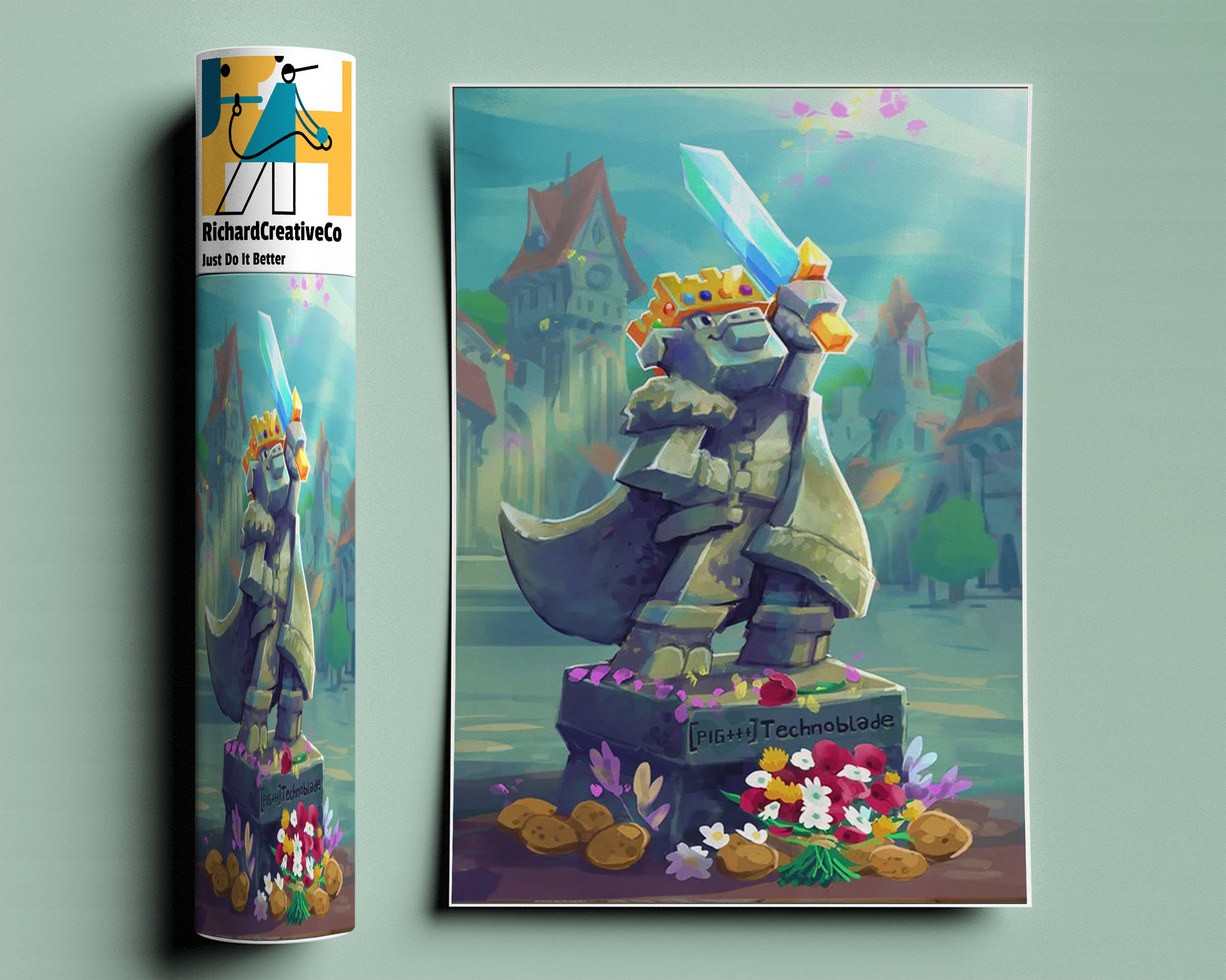 Technoblade Never Dies Poster, RIP Technoblade Poster Designed & Sold ...