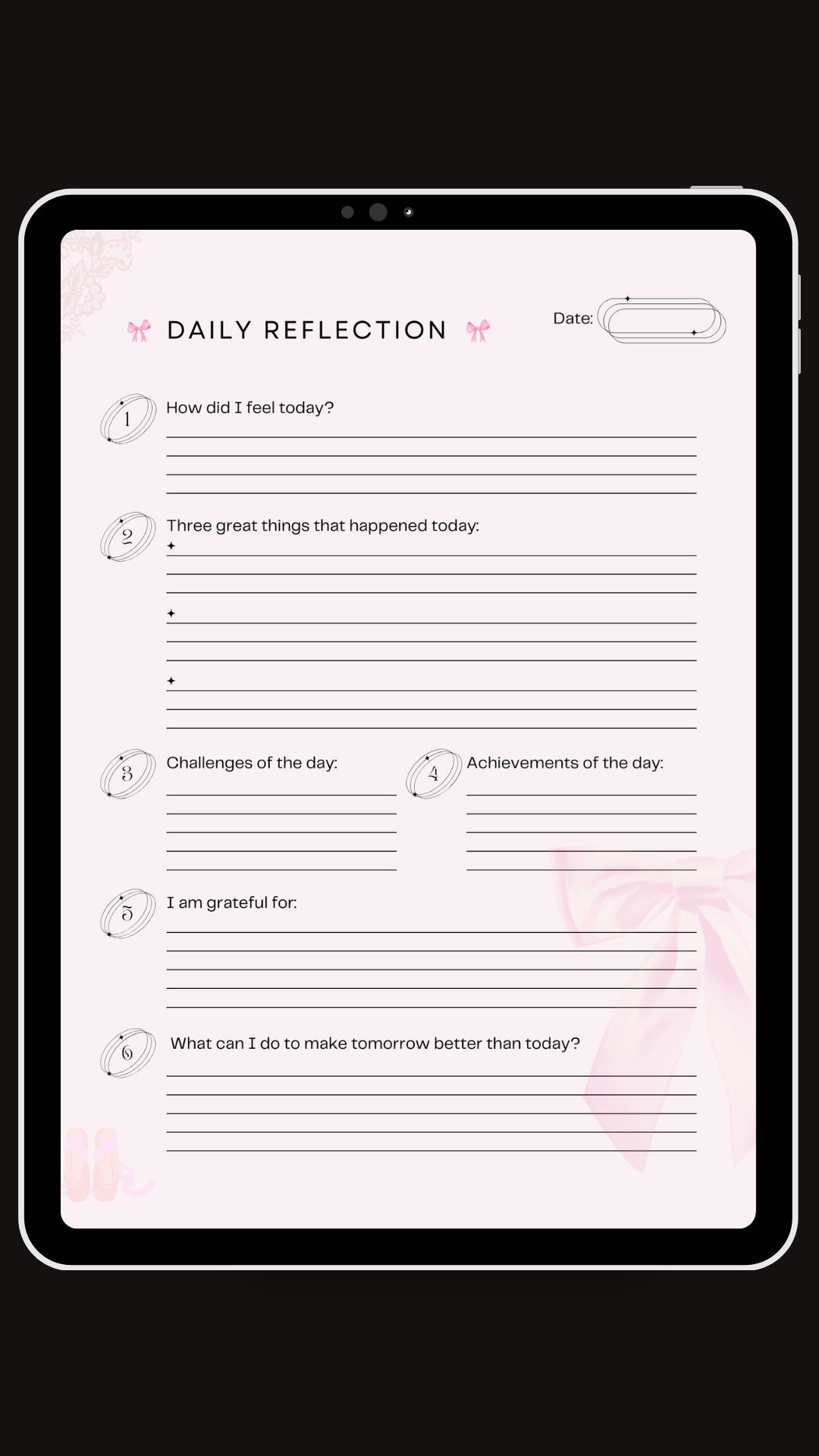 Coquette Girly Pink Habit Building Digital Planner, Goodnotes, Ipad ...