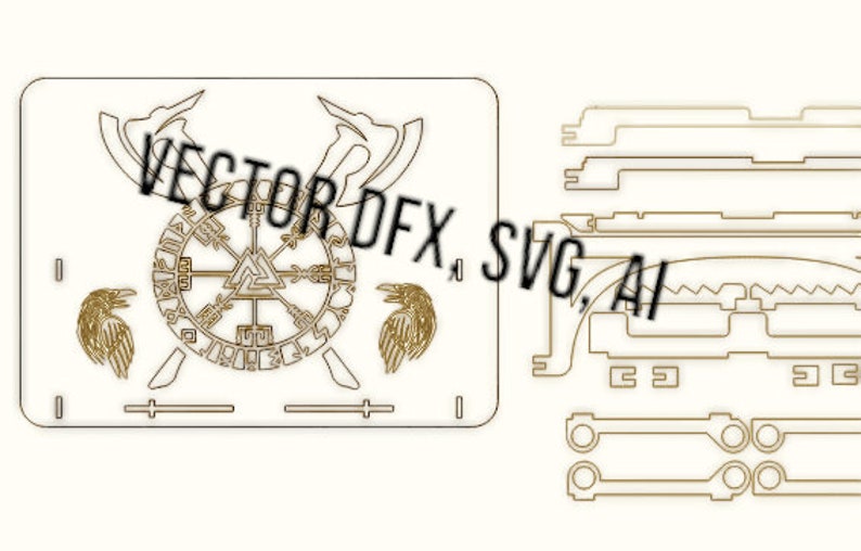 Gifts Laser Cut File: Vector DXF, SVG, AI, Pdf, Cdr, Nordic Viking ...