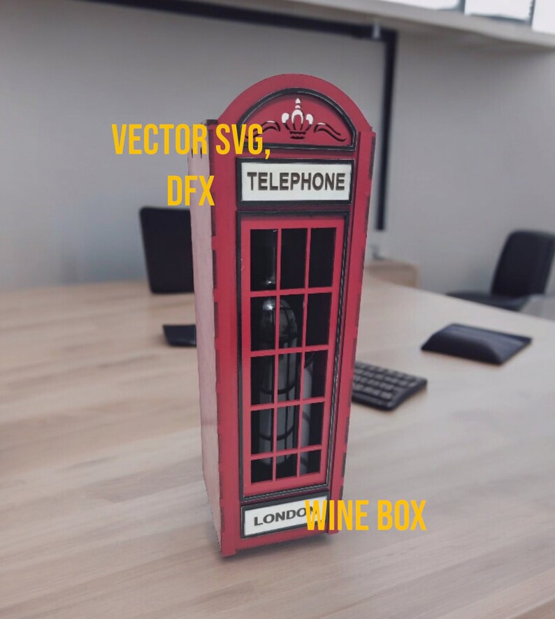 Laser Cut File: Vector DXF, SVG, AI, Pdf, Cdr, London Phone Wine Boxes ...
